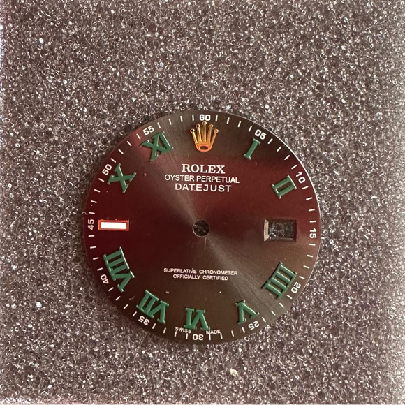 Rolex | Other | Rolex Datejust Dial With Green And Gold Details | Poshmark